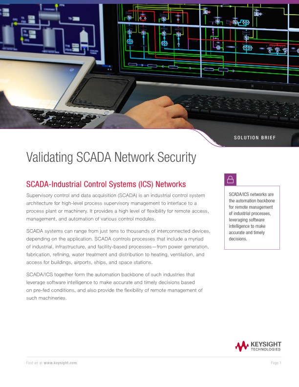 Validating SCADA Network Security PDF Asset Page | Keysight